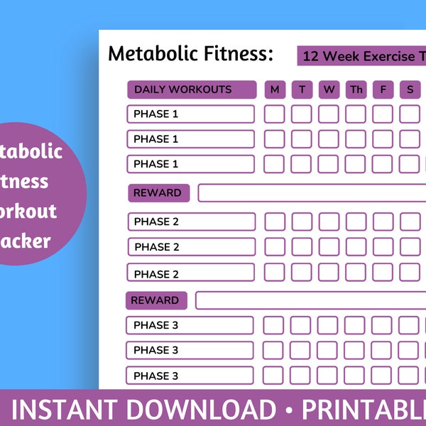 12 Week Fitness Planner - Etsy