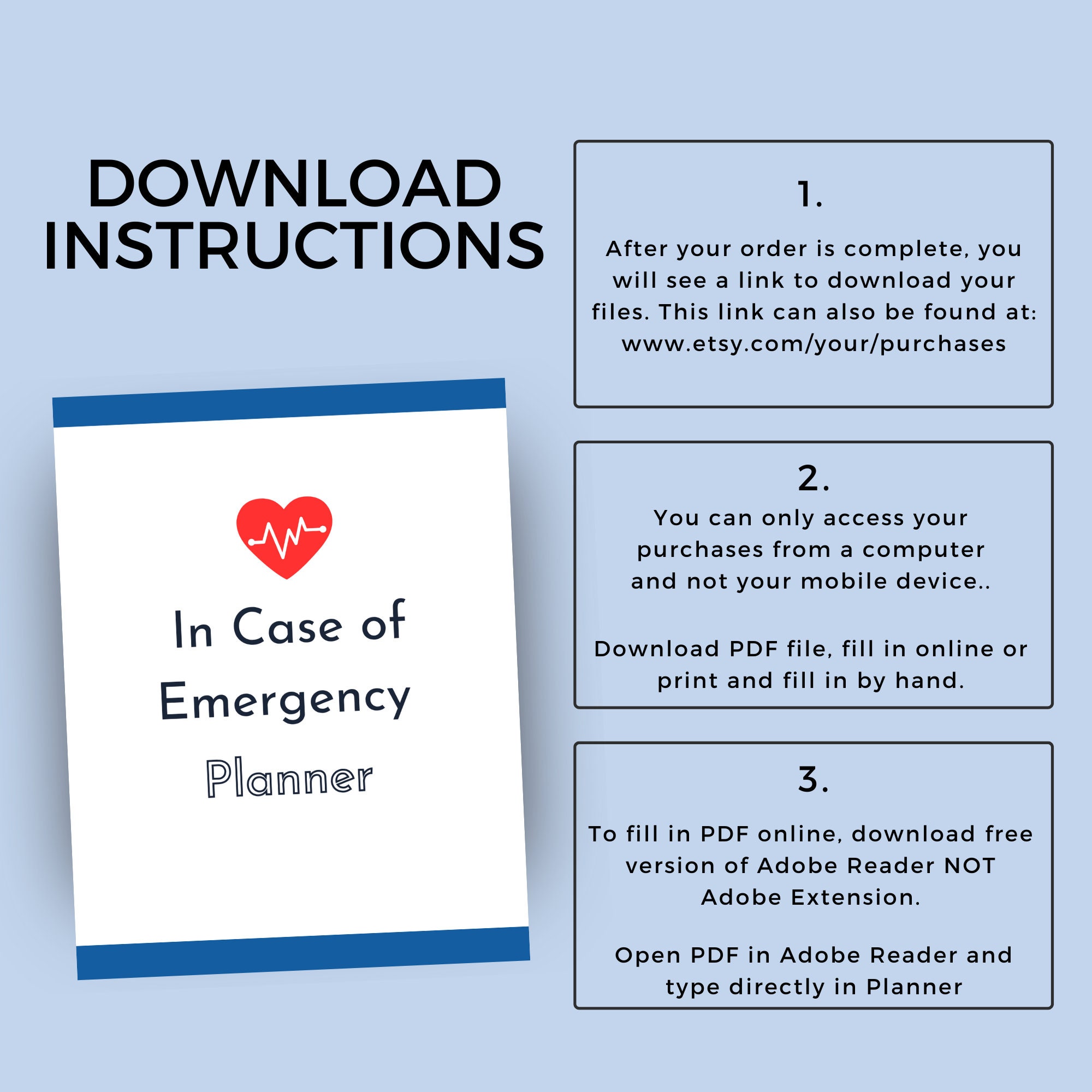 End of Life Planner Editable Printable PDF, Emergency Binder Fillable ...