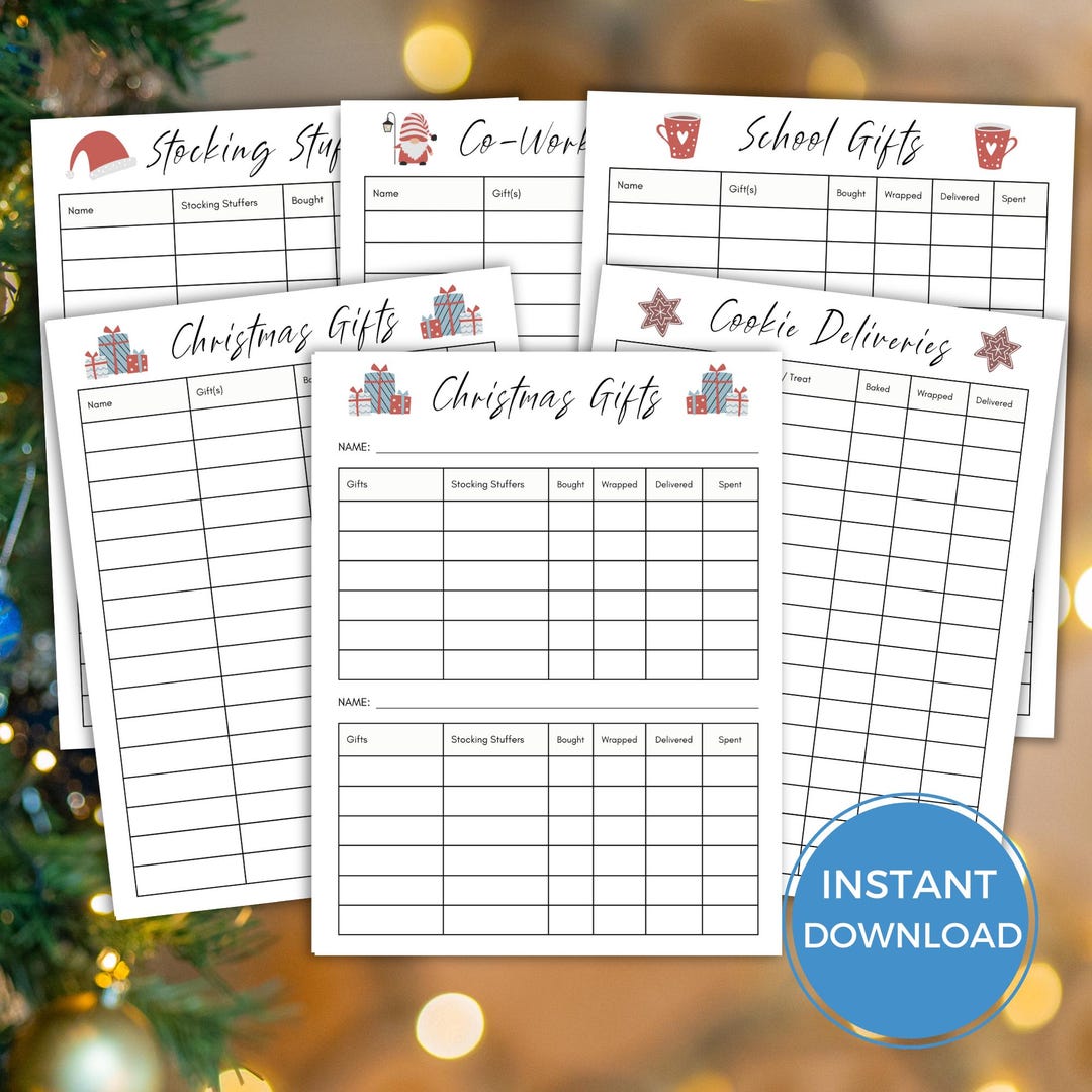 Christmas Gift List, Printable Christmas Gift Planner, Christmas ...