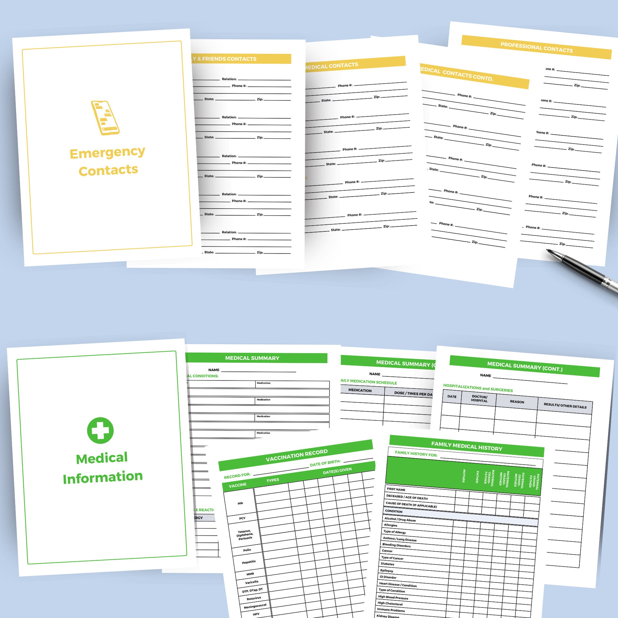 End of Life Planner Printable PDF, Emergency Binder, Fillable End of ...