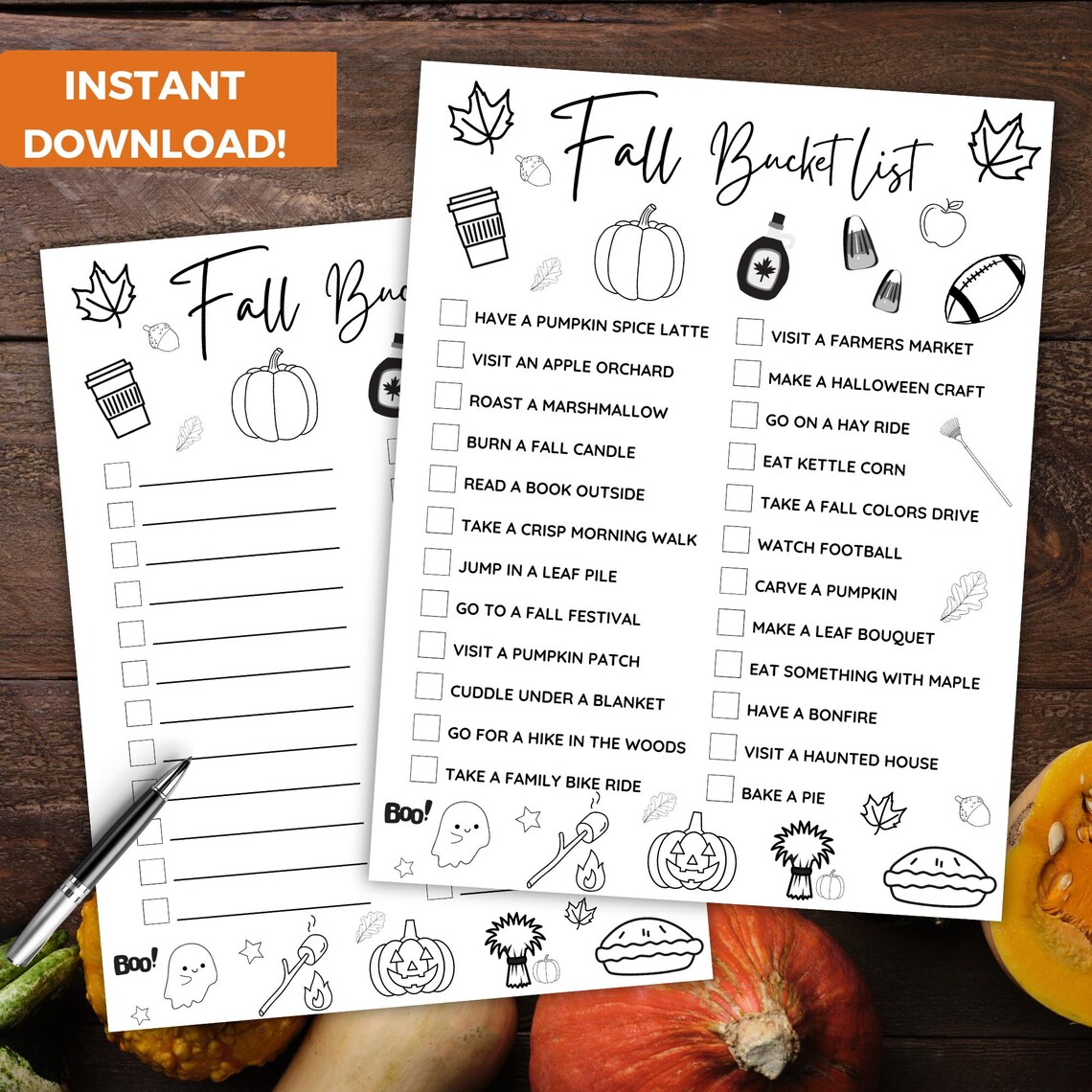 Fall Bucket List, Printable Fall Calendar, Fall Activities, Fall ...