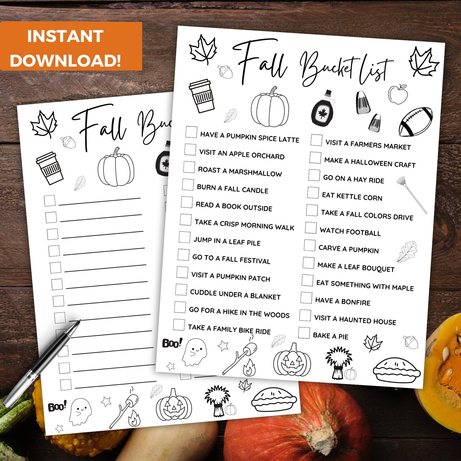 Fall Bucket List, Printable Fall Calendar, Fall Activities, Fall ...