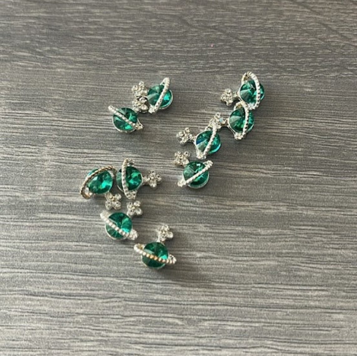 Planet Gaze Mix, Emerald Green Stone Crystal, Witchy/ Fairy Silver ...