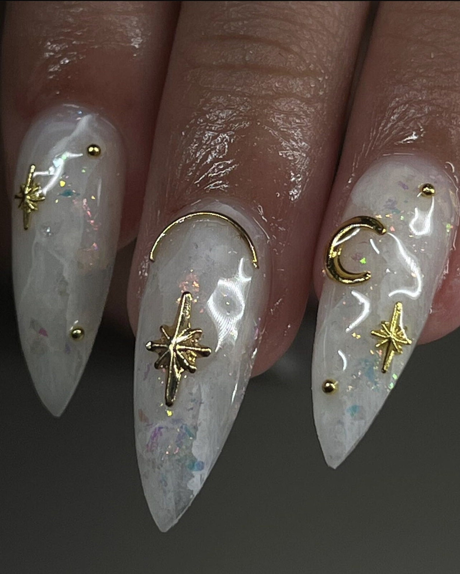 Star Gaze Mix, Witchy/fairy Gold Nail Charms - Etsy