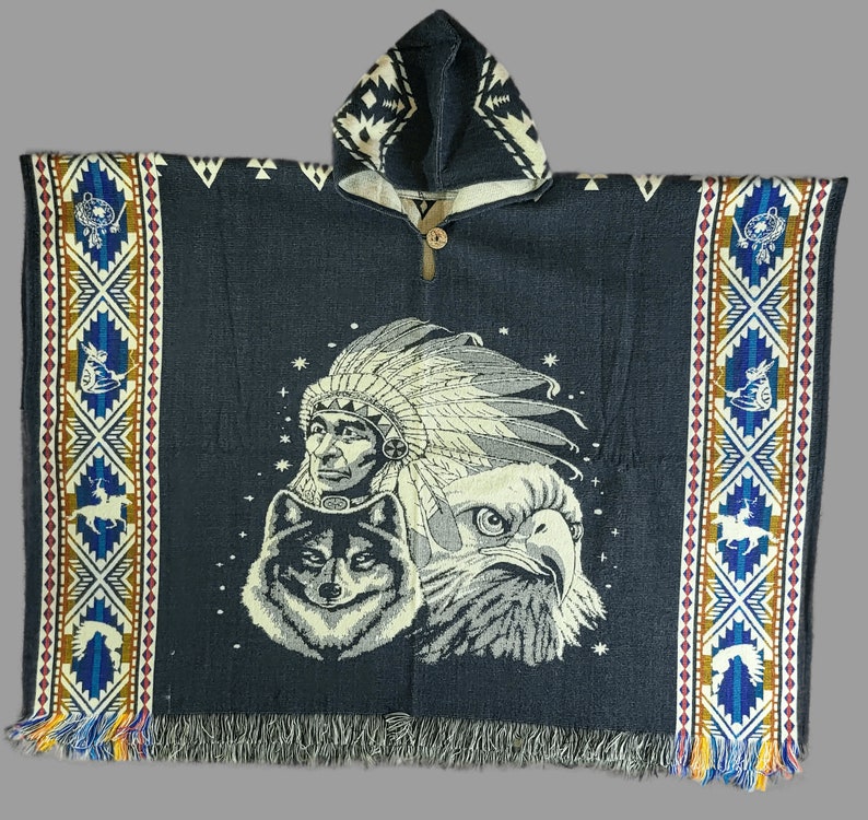 Hand Made Alpaca Poncho. Handcrafted by Indigenous Hands. American ...