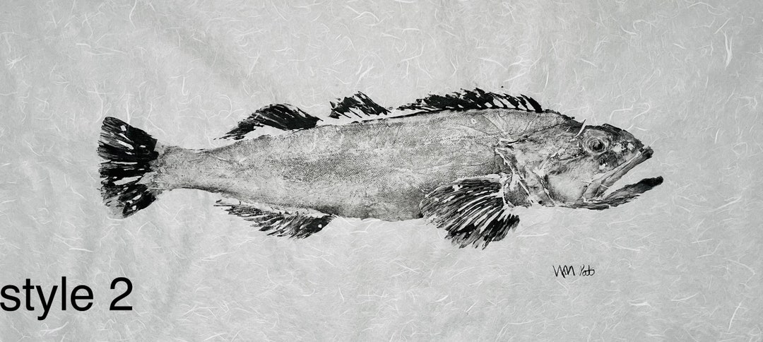 Ling Cod Gyotaku Fish Print - Etsy