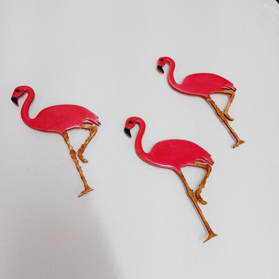 Fridge Magnets Flamingo Resin Magnet Set Pink Resin Art Home Accessory ...