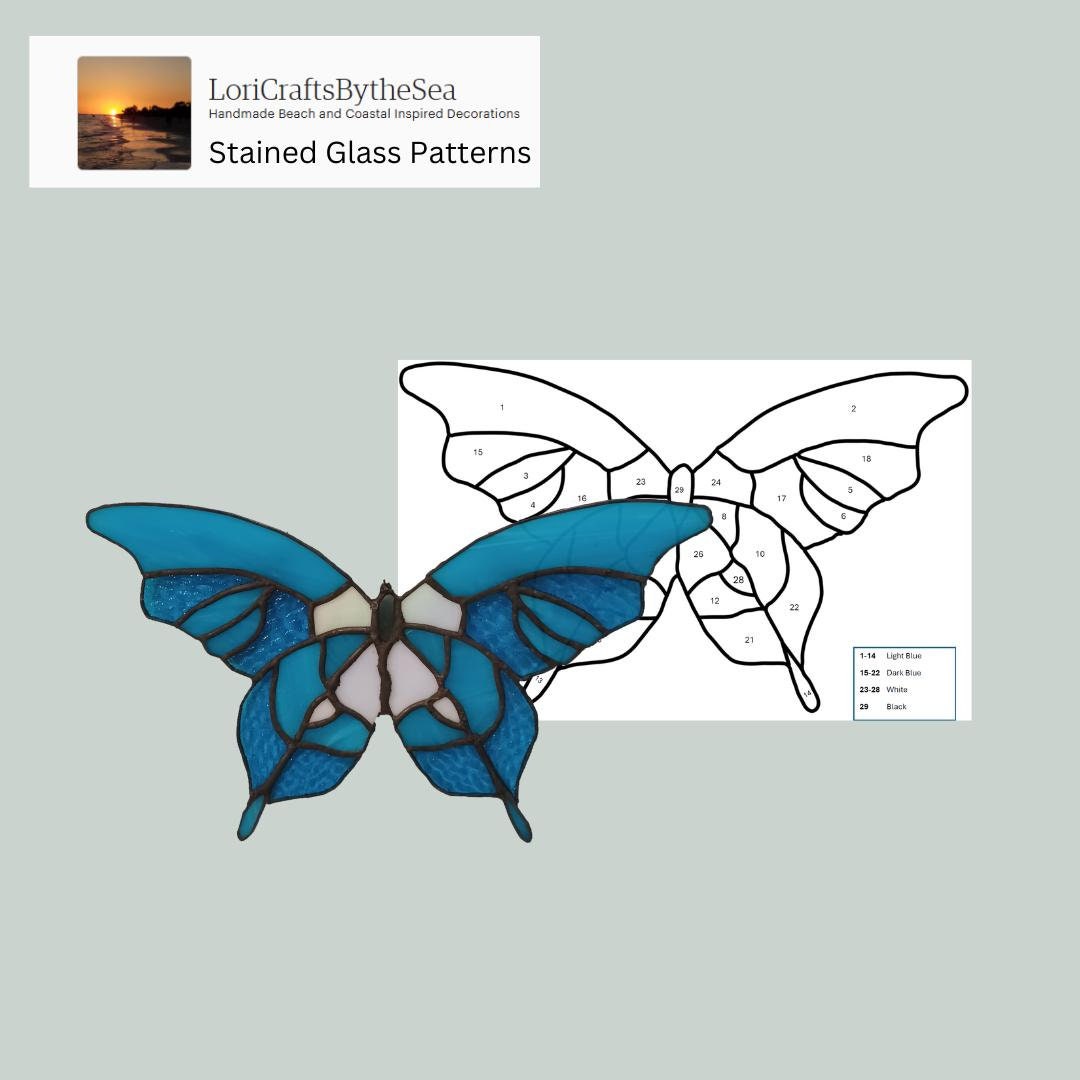 Stained Glass Pattern - Butterfly - Etsy