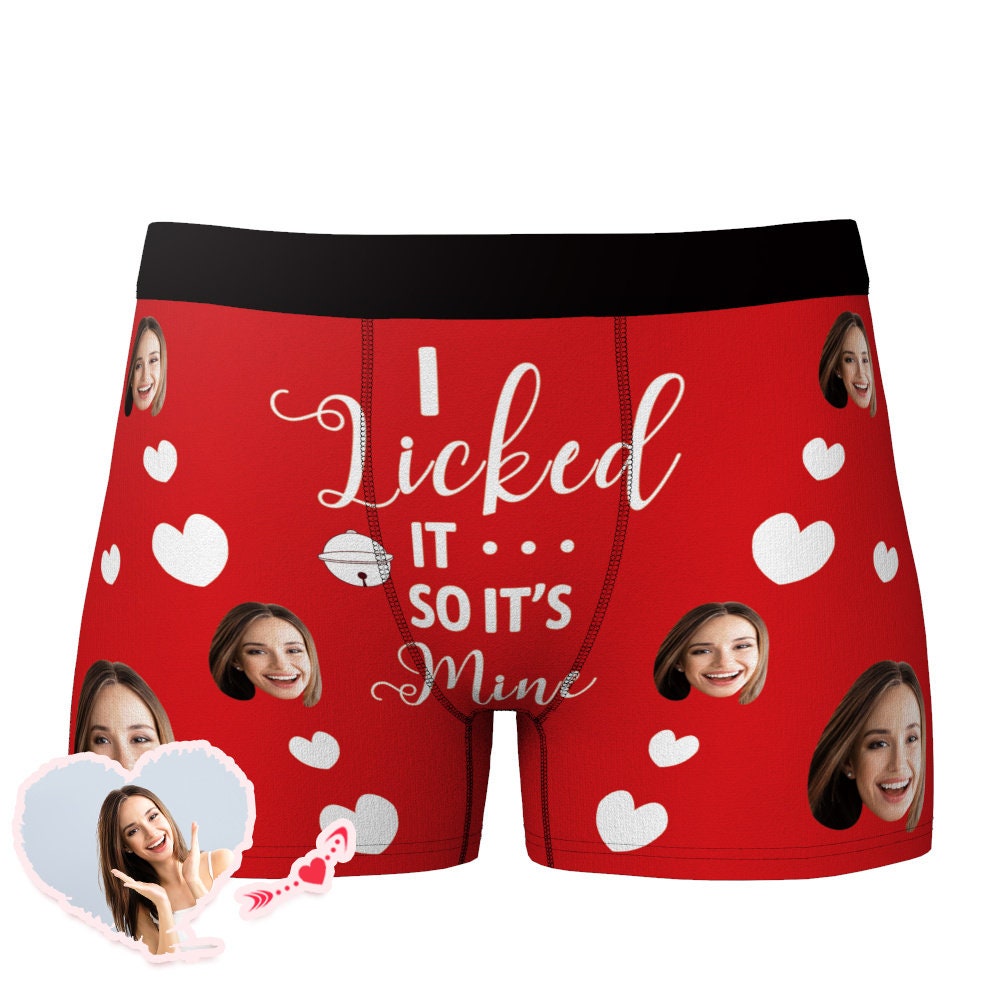 I Licked It So It's Mine Custom Boxer Funny Face Men's sold by Roland ...