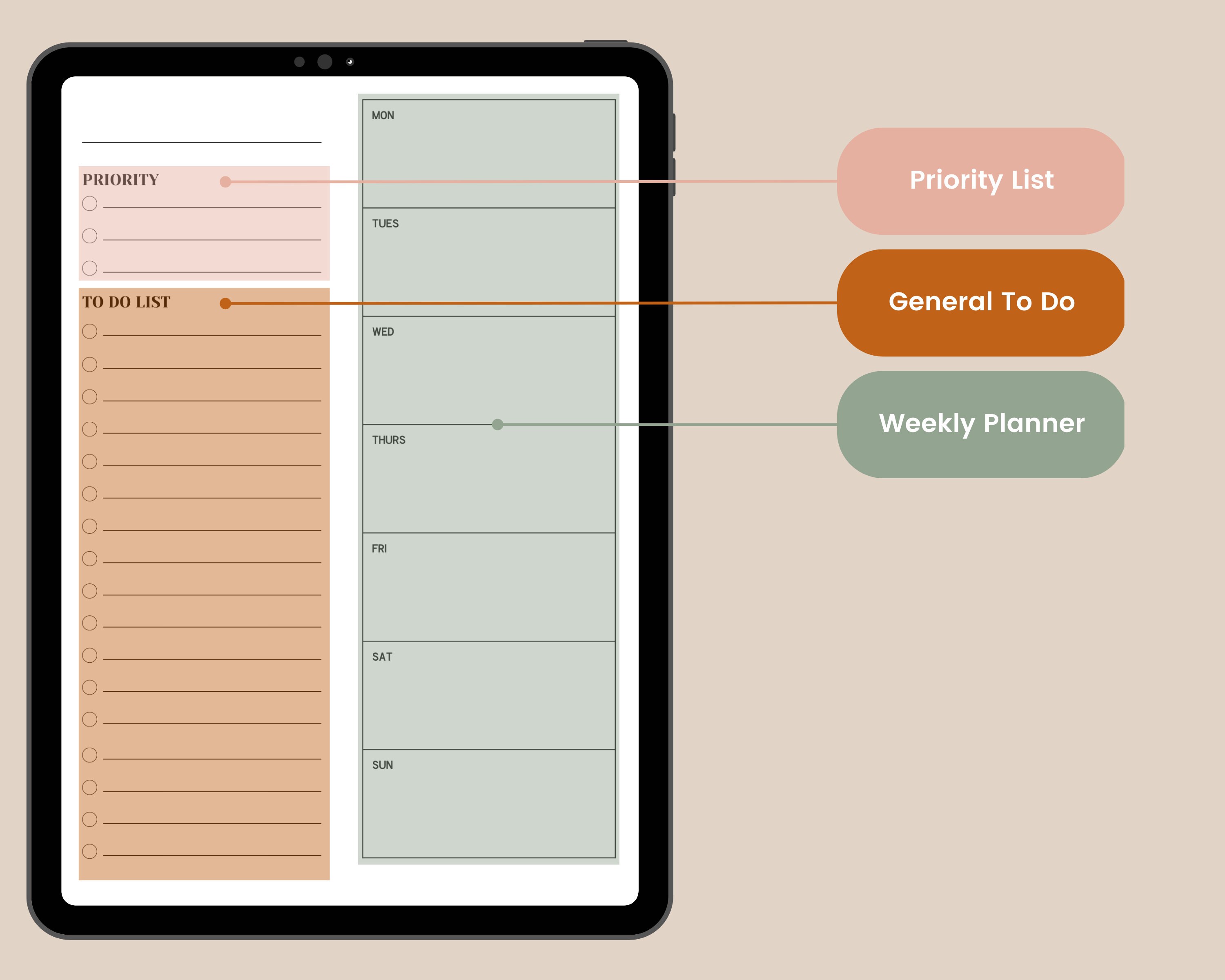 Undated Weekly Planner Digital and Printable Daily Planner - Etsy