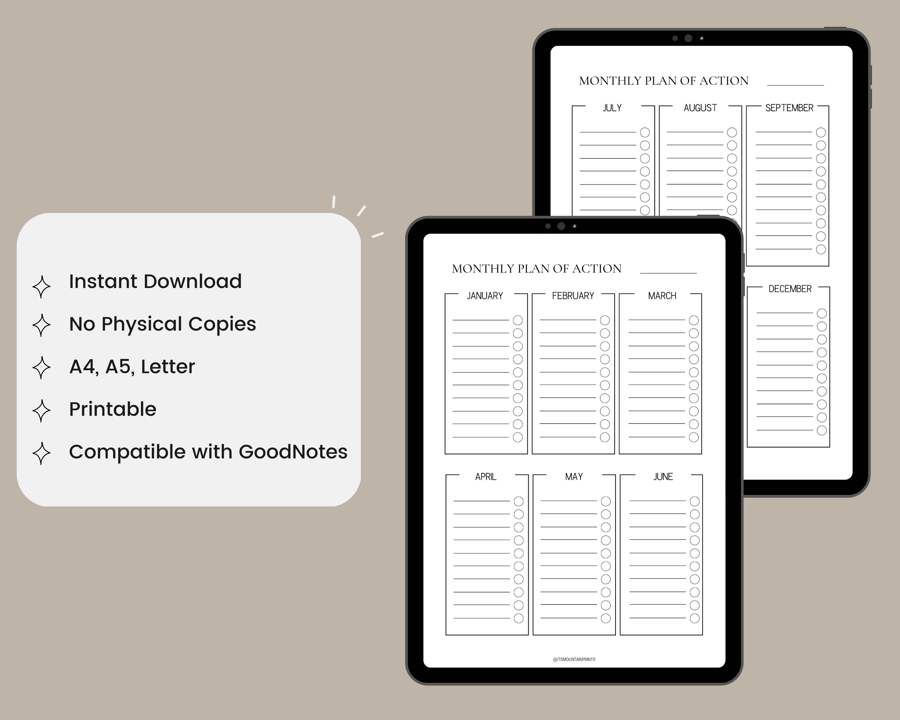 Monthly Plan of Action Goal Tracker | Monthly Plan of Action Goal ...