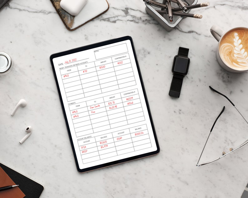 Payment Tracker Log Track Your Payments and Money Transfers Financial ...