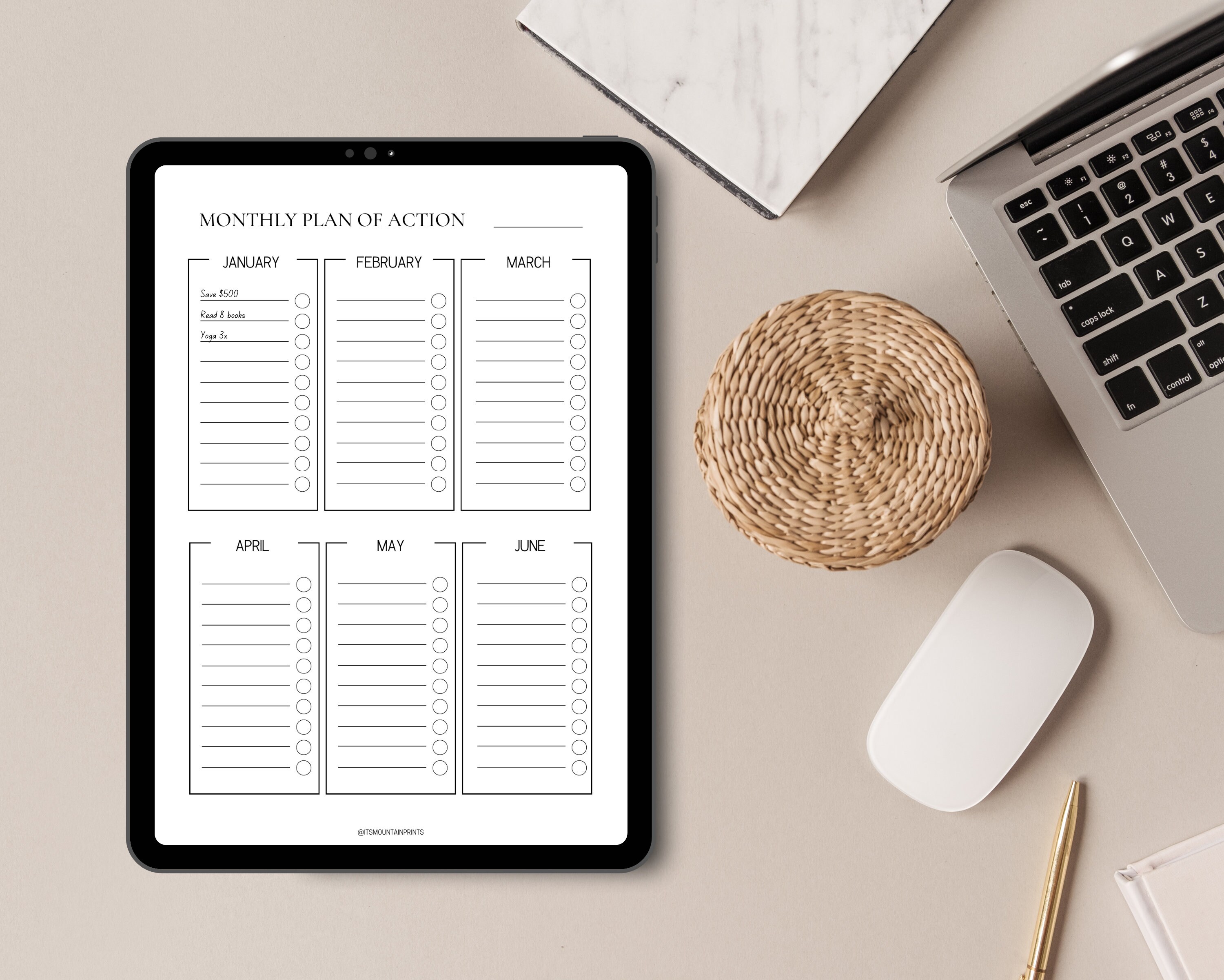 Monthly Plan of Action Goal Tracker | Monthly Plan of Action Goal ...