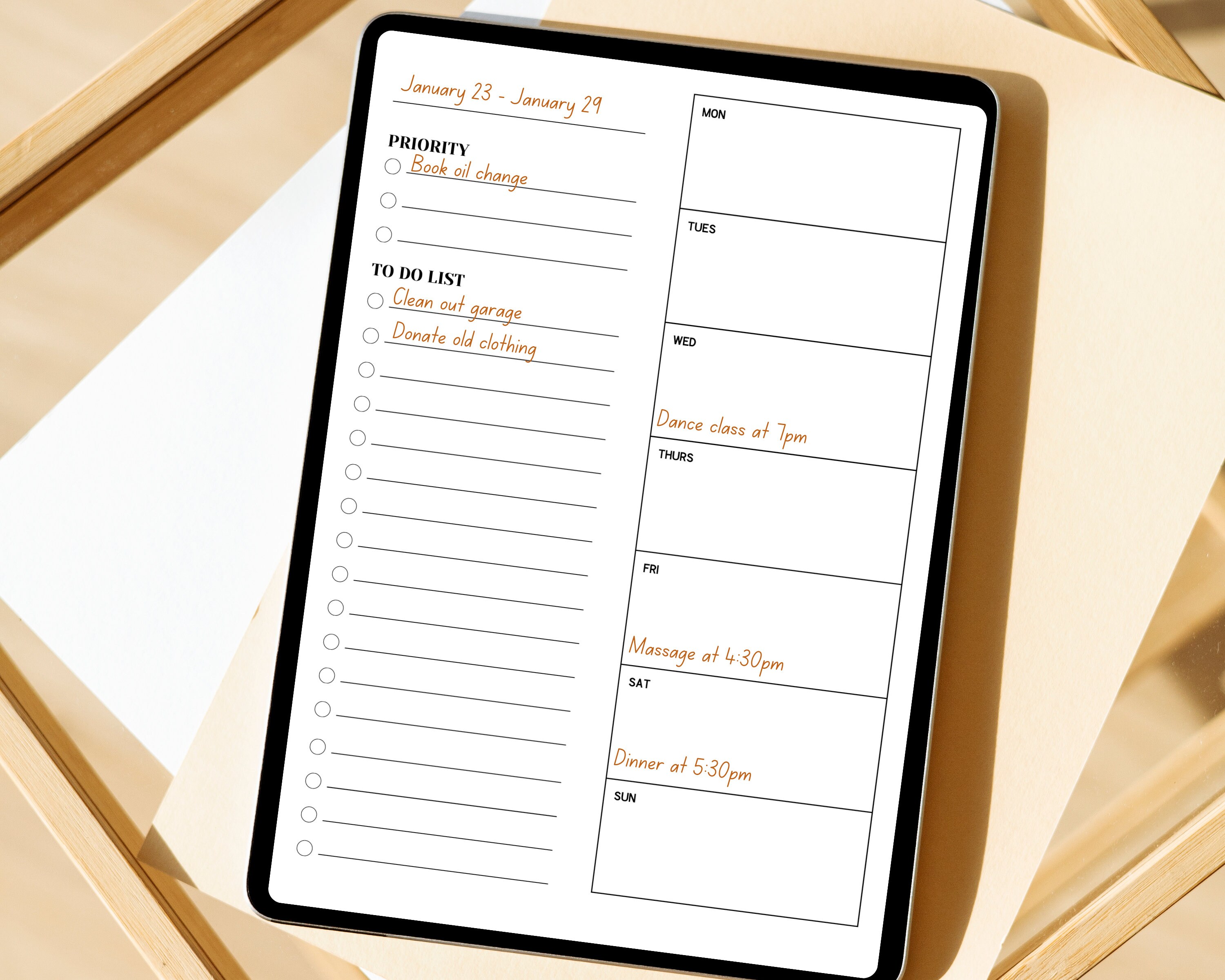 Undated Weekly Planner Digital and Printable Daily Planner - Etsy