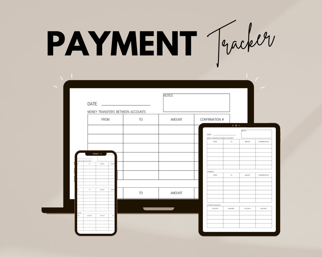 Payment Tracker Log | Track Your Payments and Money Transfers ...