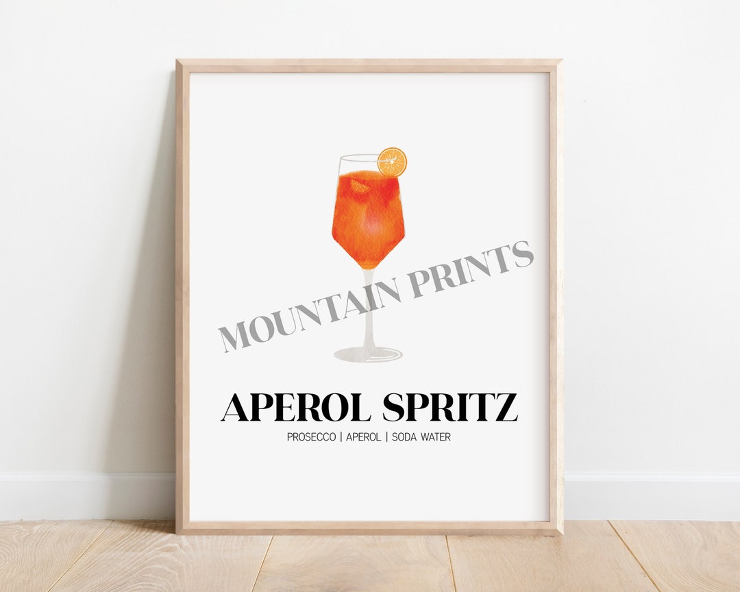 Aperol Spritz Watercolour Cocktail Artwork Digital Print (DIGITAL ...