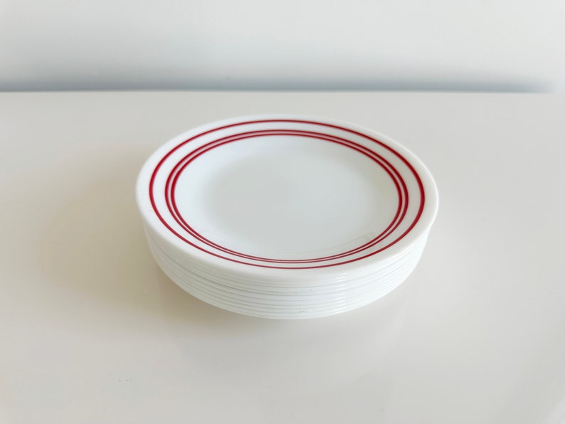 Classic Cafe Red Stripe Corelle Dinnerware Plates & Bowls Mixed Lot by ...