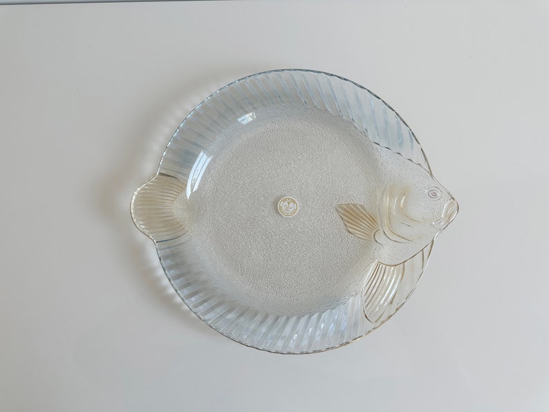 Flounder Shaped Textured Glass Fish Platter Crystal Clear - Etsy