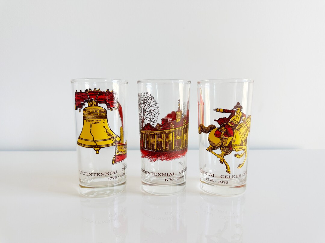 Bicentennial Celebration 1776-1976 Set of 3 Drinking Glasses Paul ...
