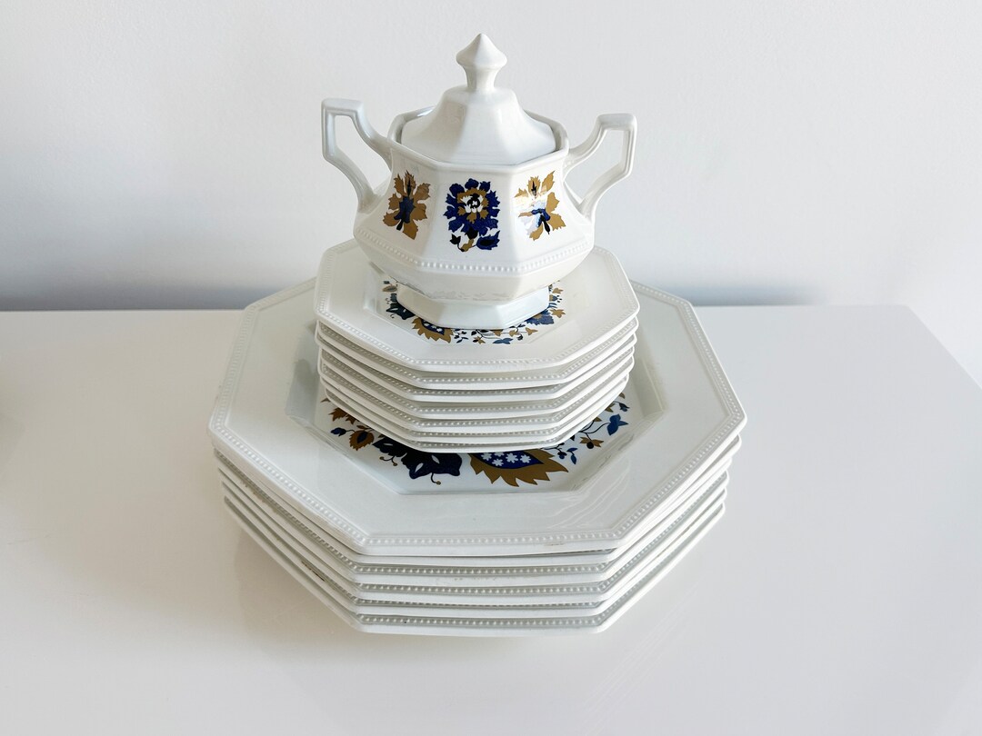 Jacobean Octagonal Ironstone Dinnerware Mixed Lot Johnson Brothers ...