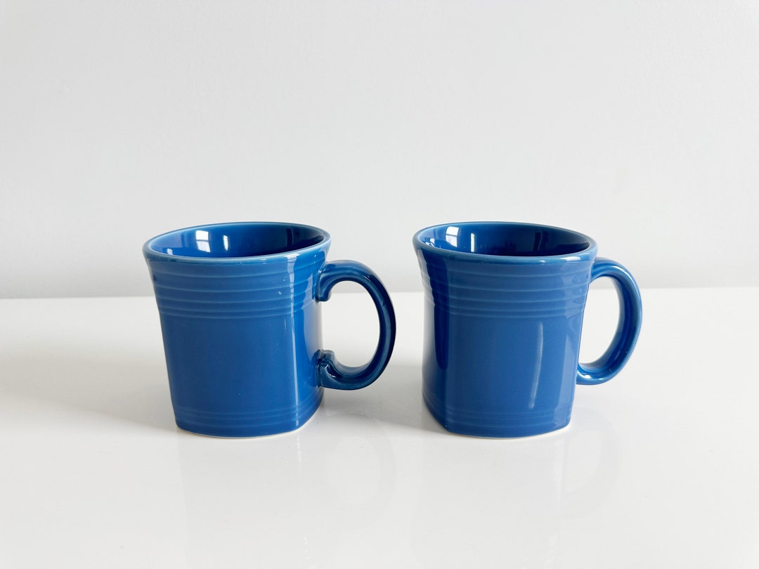 Fiesta Lapis Blue Square Coffee Mugs by Homer Laughlin Fiestaware USA ...