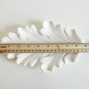 White Leaf Motif Gravy Boat & Underplate Homemade Ceramic Mold Vintage ...