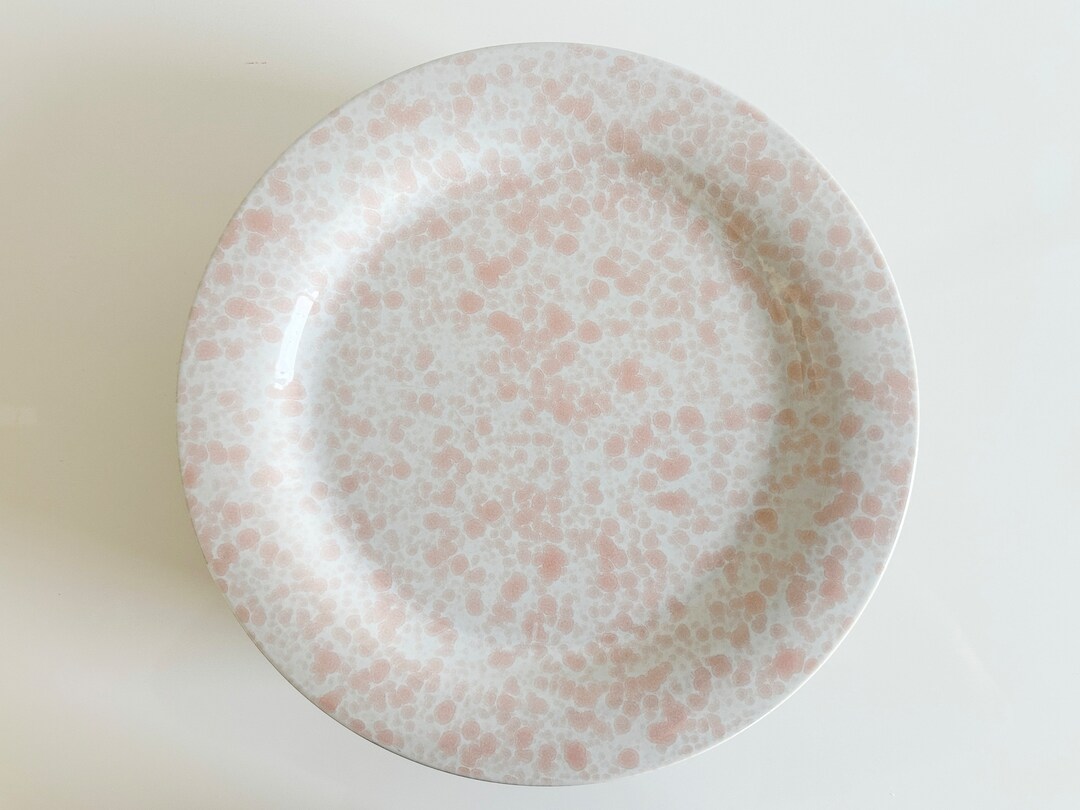 Peach Raindrop Splatter Pink & White Dinnerware Plates, Salad Plates ...