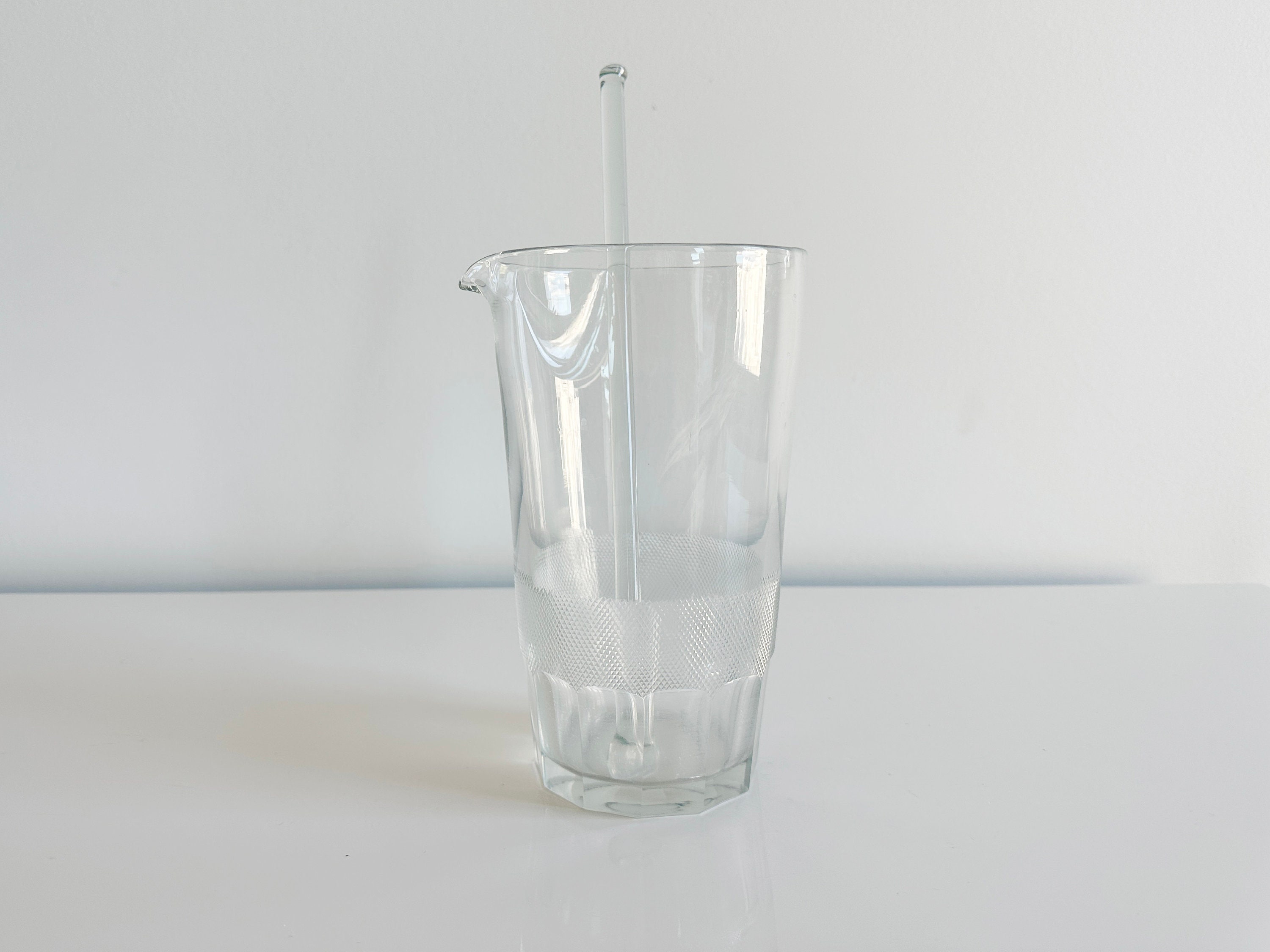 Mid-century Style Modern Glass Martini Pitcher With Glass - Etsy