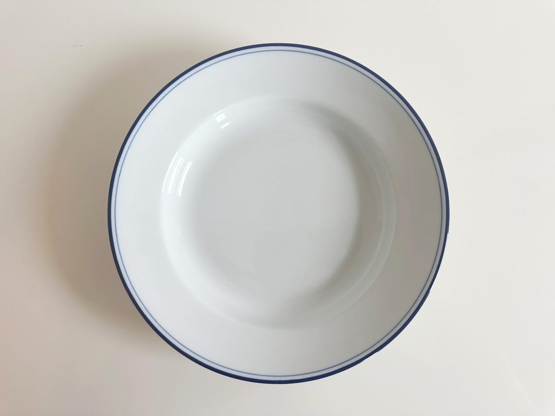 Apilco Tres Grande Blue Bands Porcelain Dinnerware: Soup Bowls, Cups ...