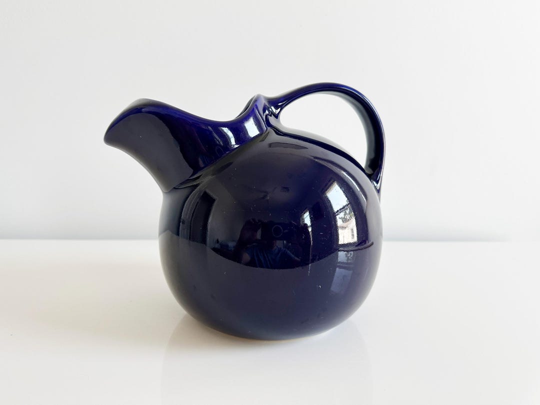 Cobalt Blue Ball Jug Tilt Pitcher Mid-century Vintage - Etsy