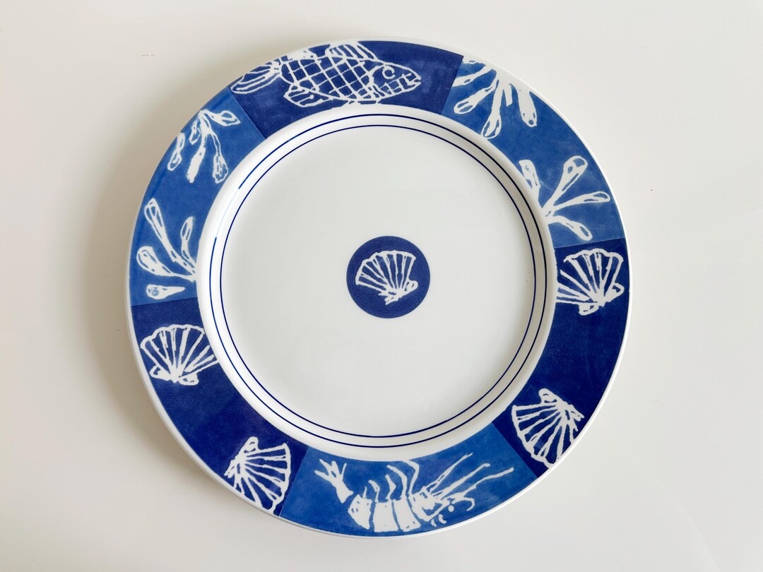 Pretty Fishy Blue Modern Seafood, Fish Platter Crate & Barrel Italy ...