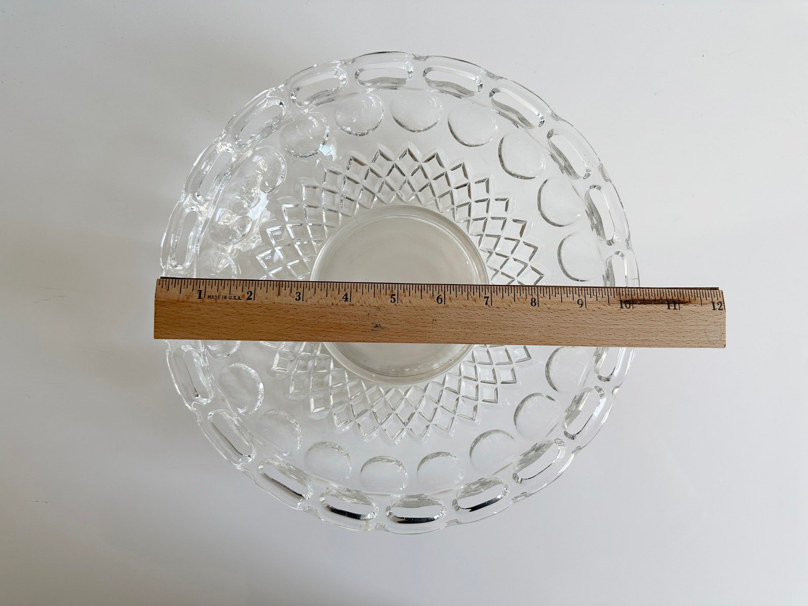 Lace Edge Clear Glass Bowl Scalloped Rim Centerpiece Vintage 1960s - Etsy