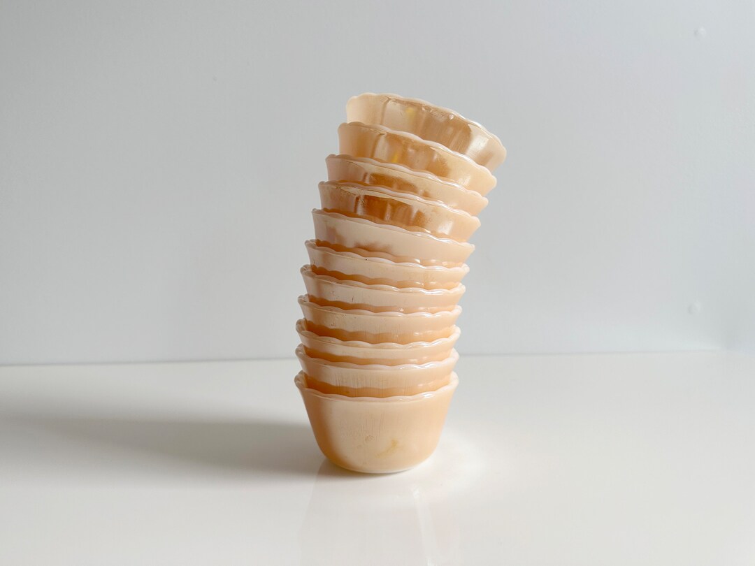 Fire King Lustre Ware Copper Tint Glass Custard Dishes by Anchor ...