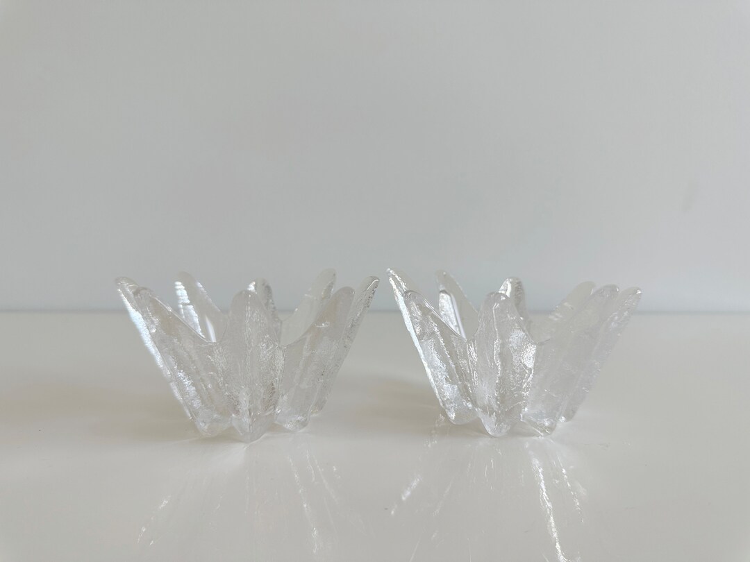 Vintage Dansk Crystal Votive Holders: Textured Ice-style Tealight Pair ...
