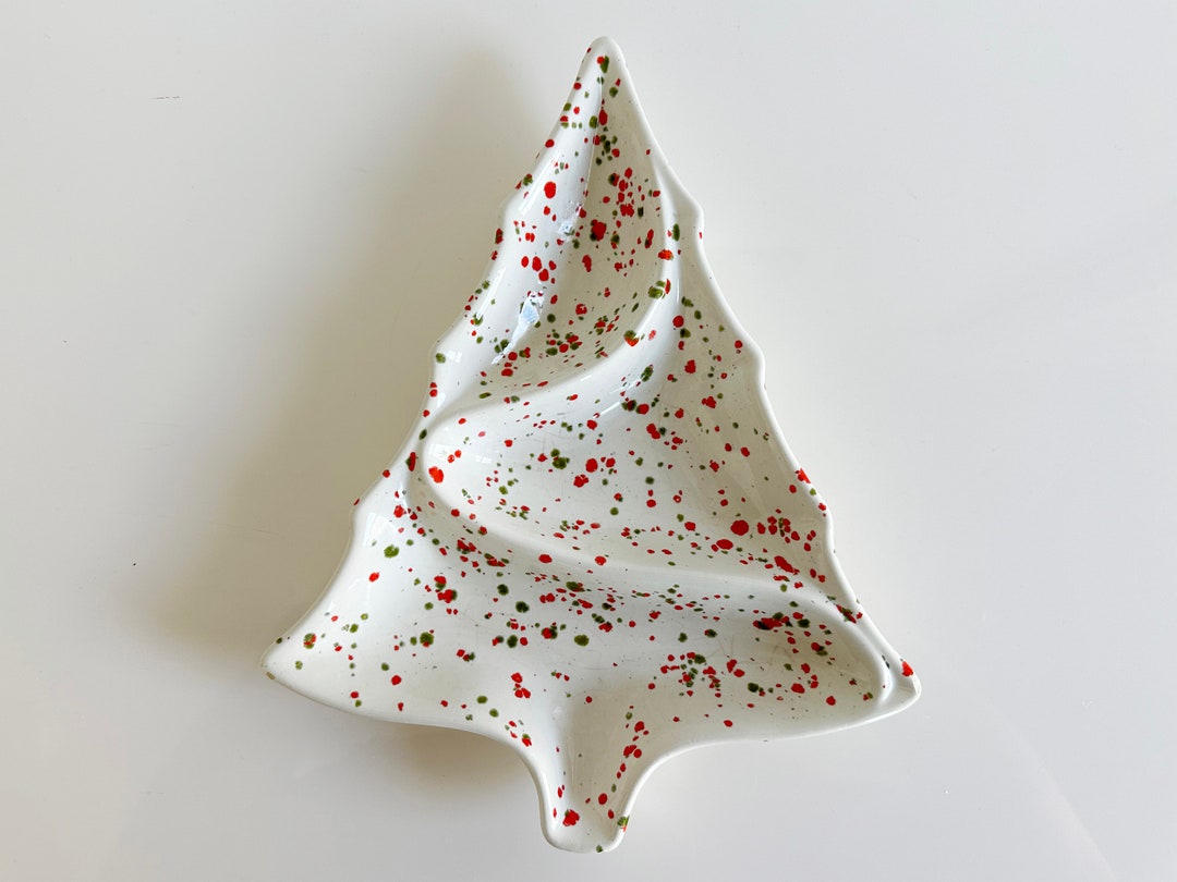 Mid-century Style Splatter Divided Christmas Tree Platter Atlantic ...