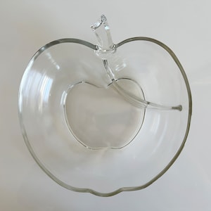 Orchard Clear Glass Apple Shaped Dinnerware by Hazel Atlas USA Vintage ...