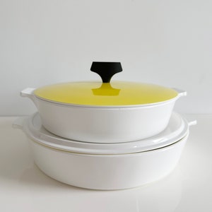 Corning Ware Buffet Servers and Skillets White & Yellow USA Vintage ...
