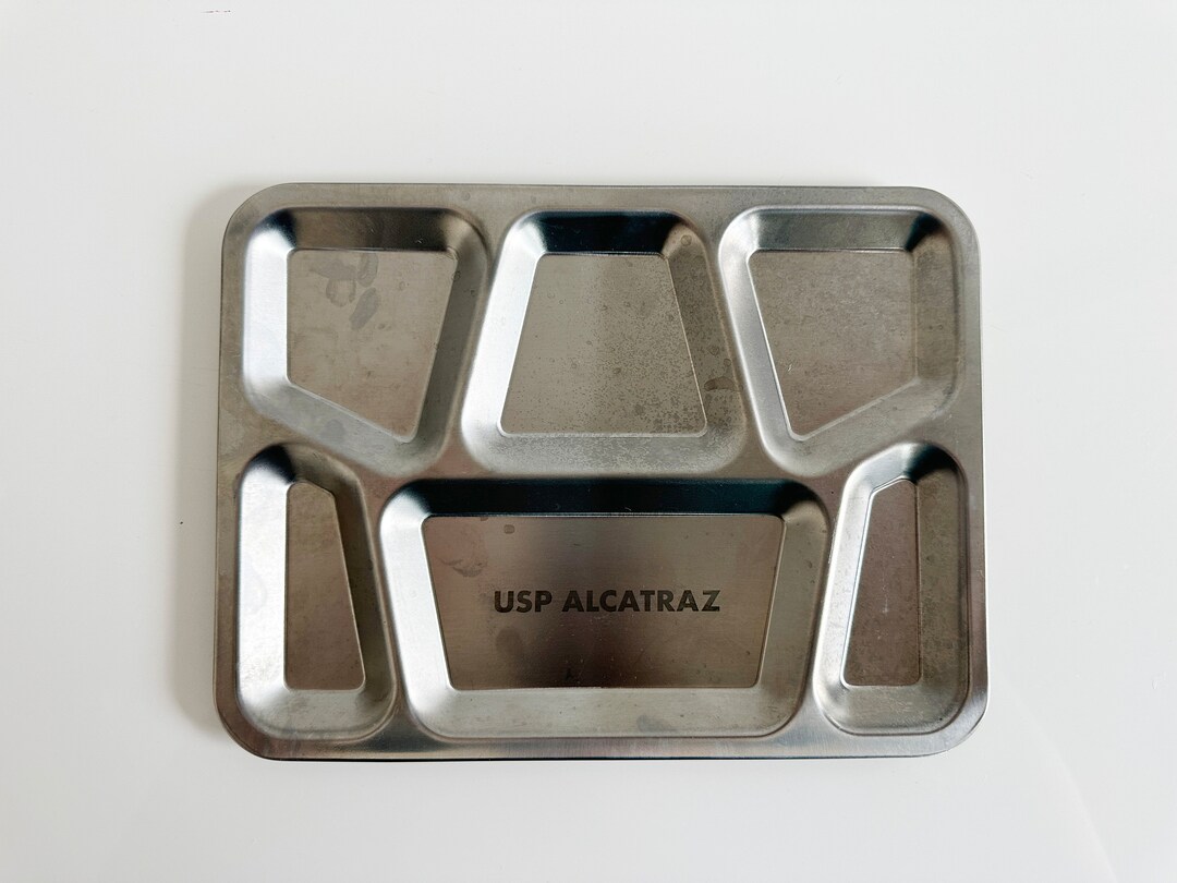 Alcatraz Prison Inmate Stainless Steel Divided Meal Tray Half Size ...