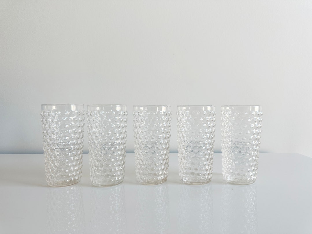 Clear Hobnail Textured Drinking Glasses Vintage - Etsy