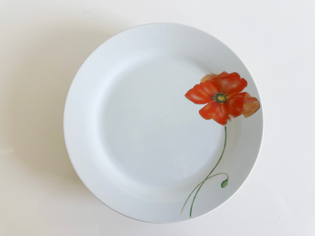 Red Poppy Porcelain Dinner Plates, Bowls & Salad Plates Corsica Home ...