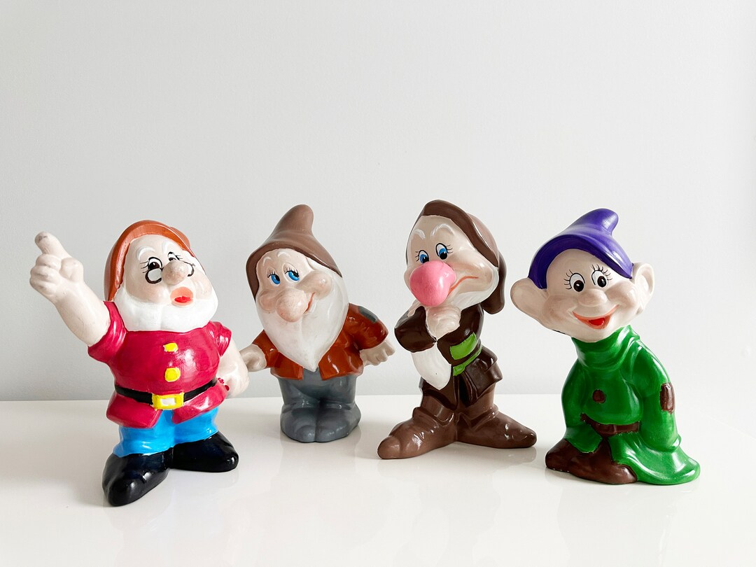 Full Set of 7 Dwarfs Ceramic Slip Cast Garden Pottery Figurines From ...