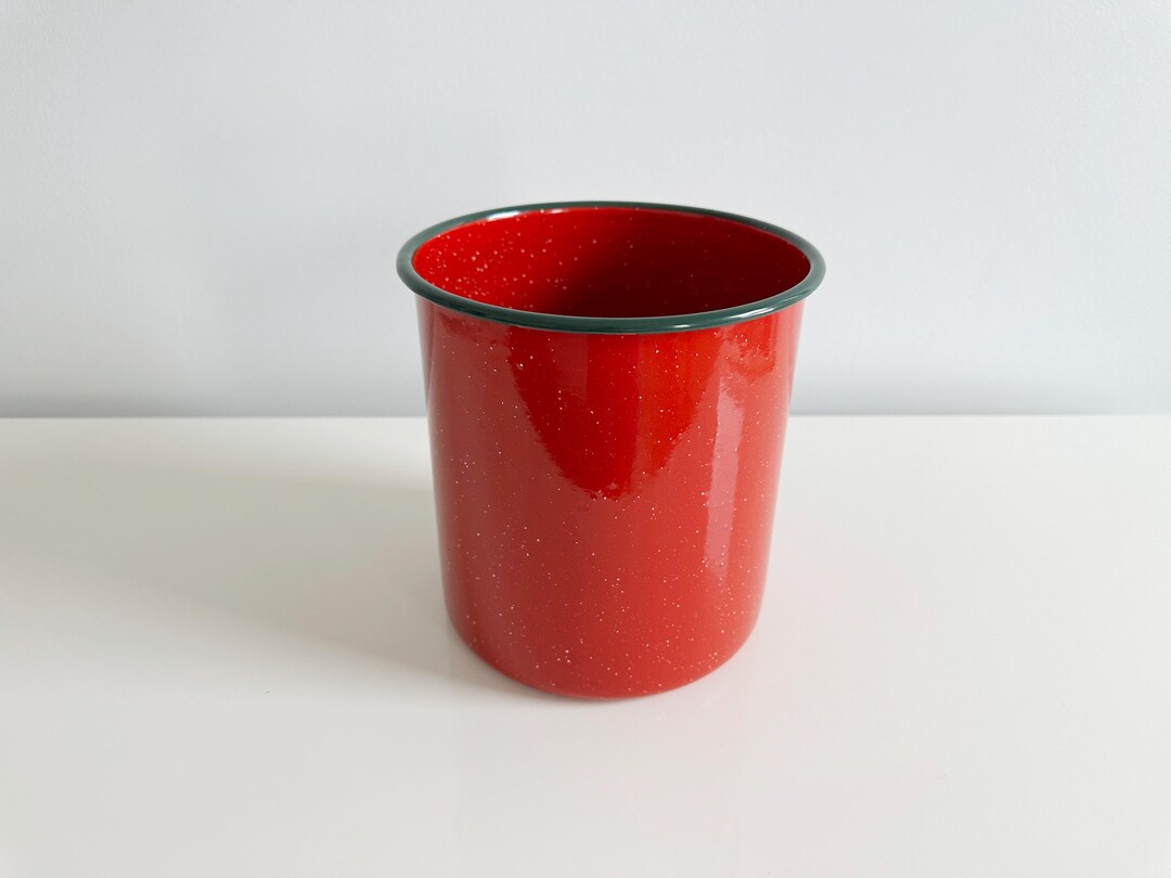 Crow Canyon Home Red Enamel Metal Kitchen Utensil Caddy Vintage 2000s ...