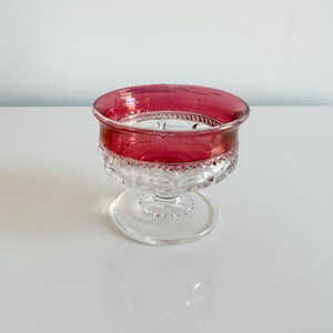Ruby Crown Colony Red Flashed 3-part Mold Pressed Glass Sherbet Dessert ...
