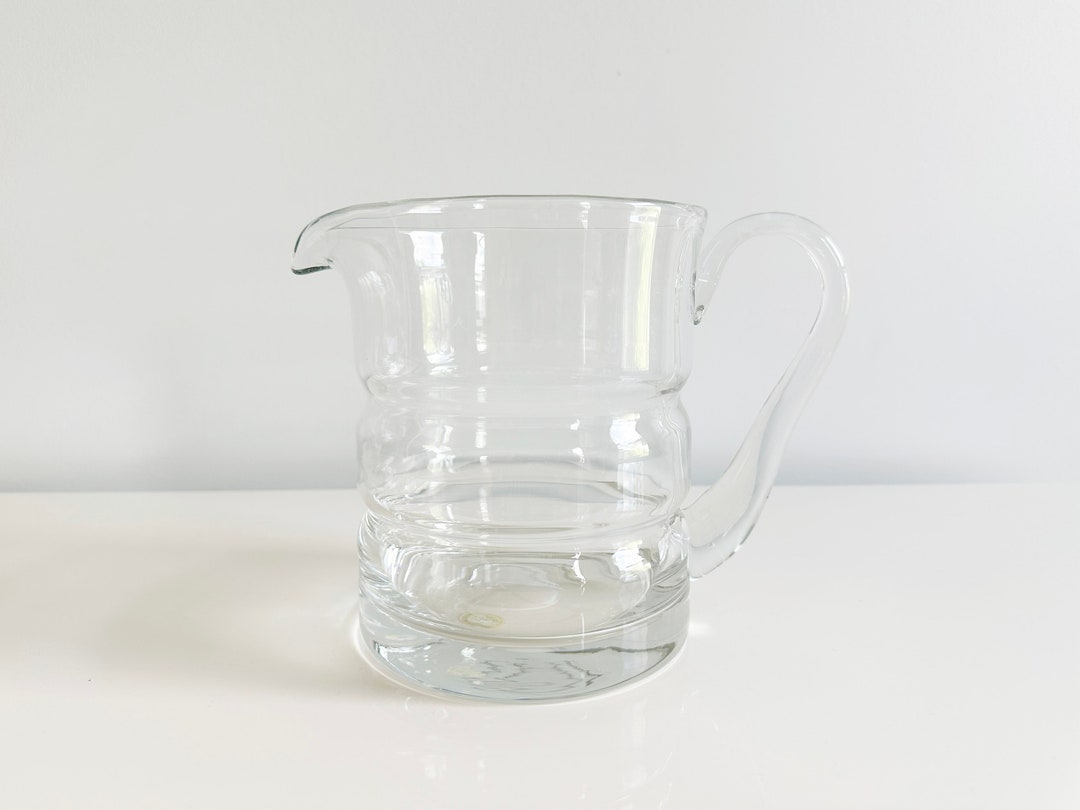 Large Glass Water Pitcher With Handle Williams-sonoma Poland Vintage - Etsy