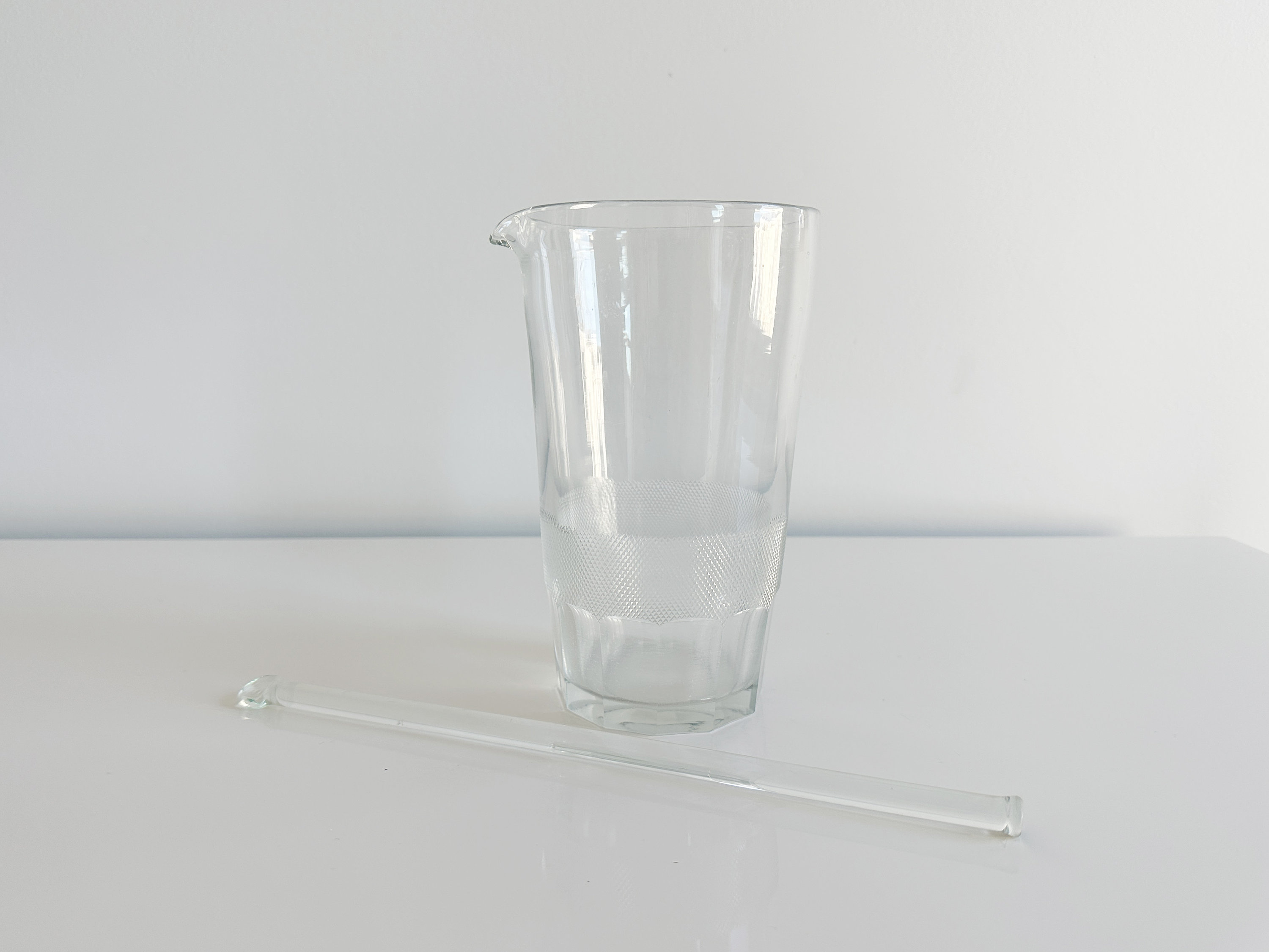 Mid-century Style Modern Glass Martini Pitcher With Glass - Etsy