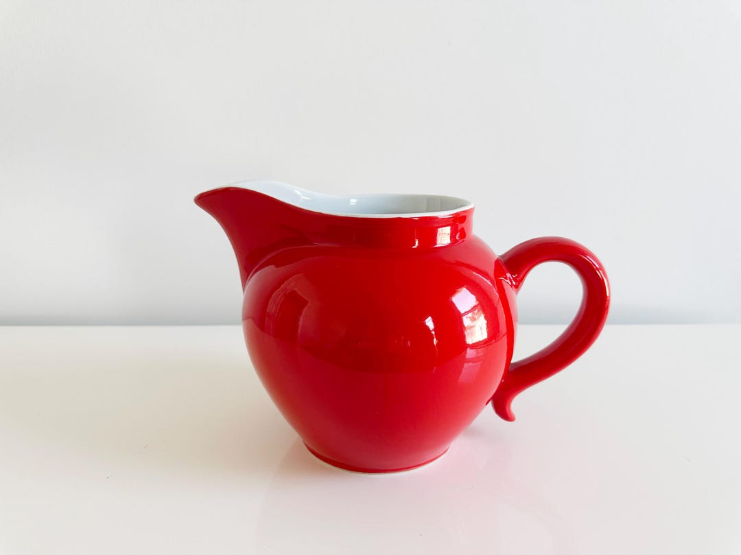 Red Ironstone Pitcher Ceramic Vintage - Etsy