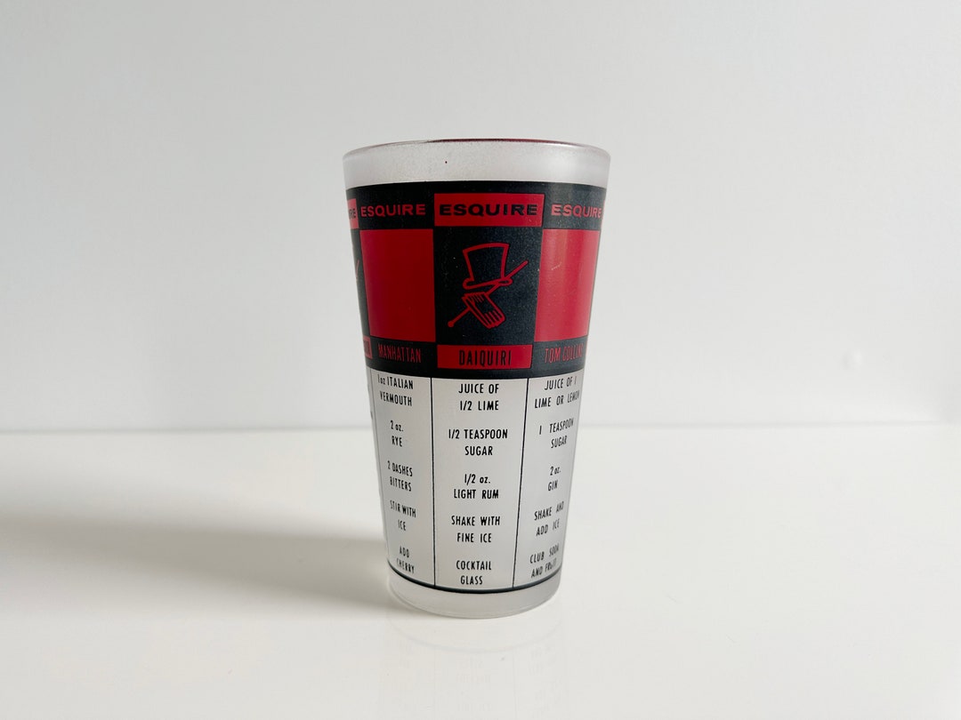 Esquire Magazine Glass Cocktail Shaker With Classic Recipes Collectible ...