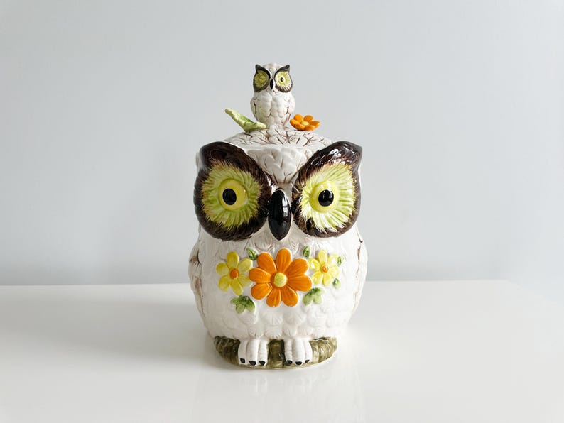 Vintage Owl Cookie Jar With Winking Owl Lid Retro Ceramic Japan 970s - Etsy