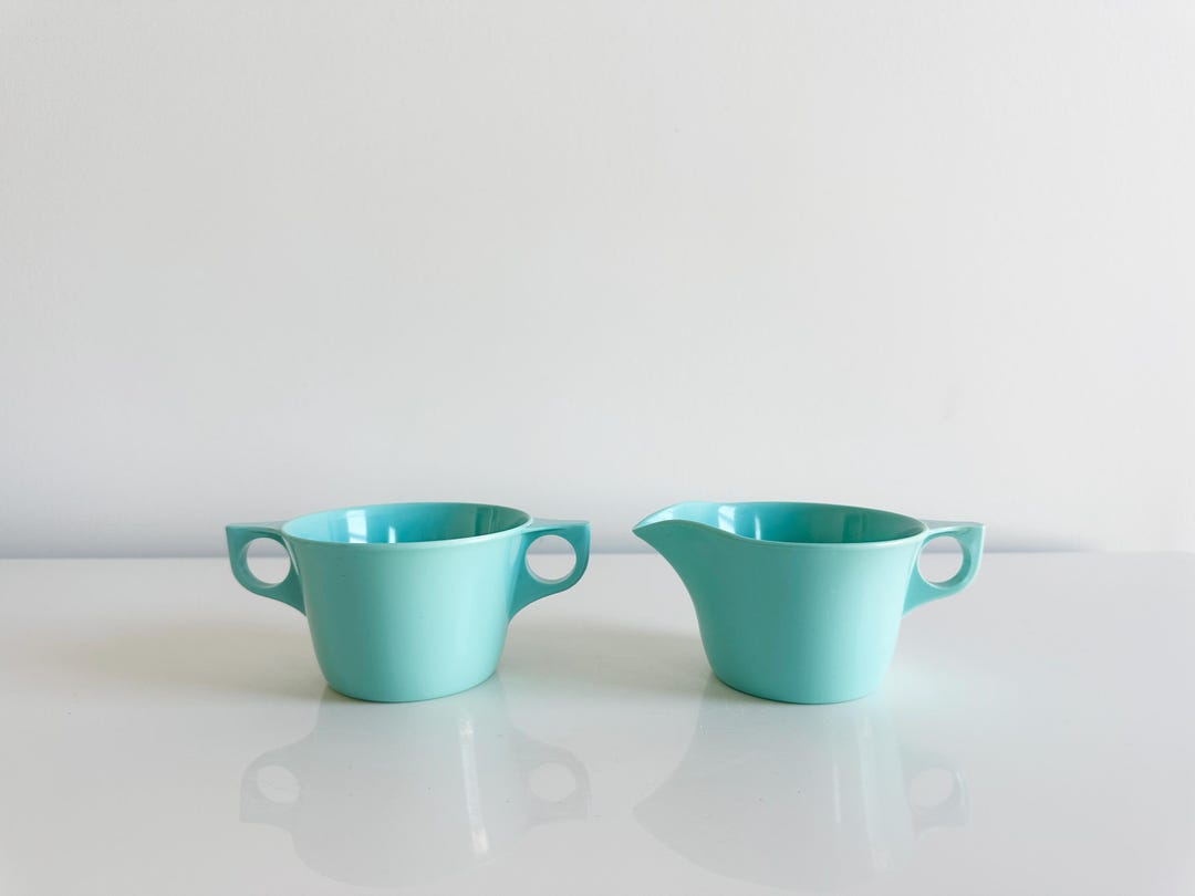 Florence by Prolon Melmac Turquoise Blue Mid-century Creamer & Sugar ...