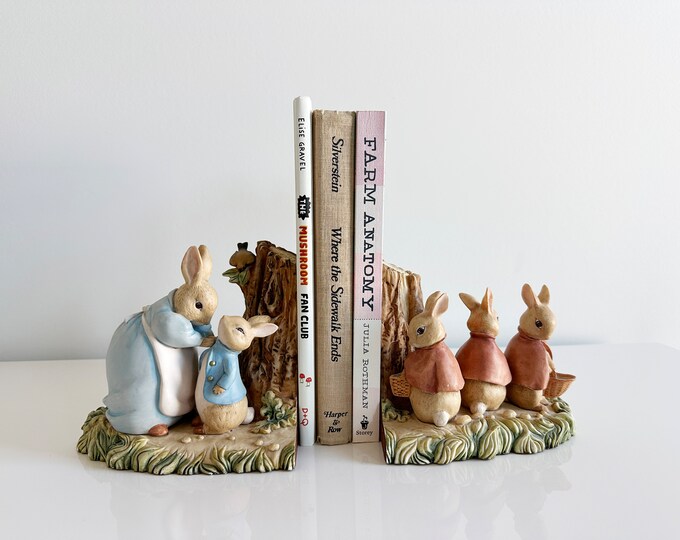 Beatrix Potter Peter Rabbit Bookends Sculpted Resin Bookends Original ...